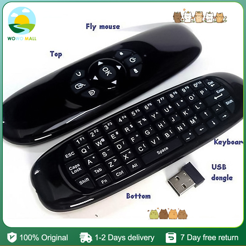 C120 2.4Ghz Portable Wireless Air Mouse With Keyboard Gyroscope Mini ...