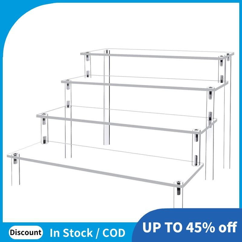 Best Sell 4 Tier Acrylic Display Stand Clear Display Riser Rack Cupcake ...