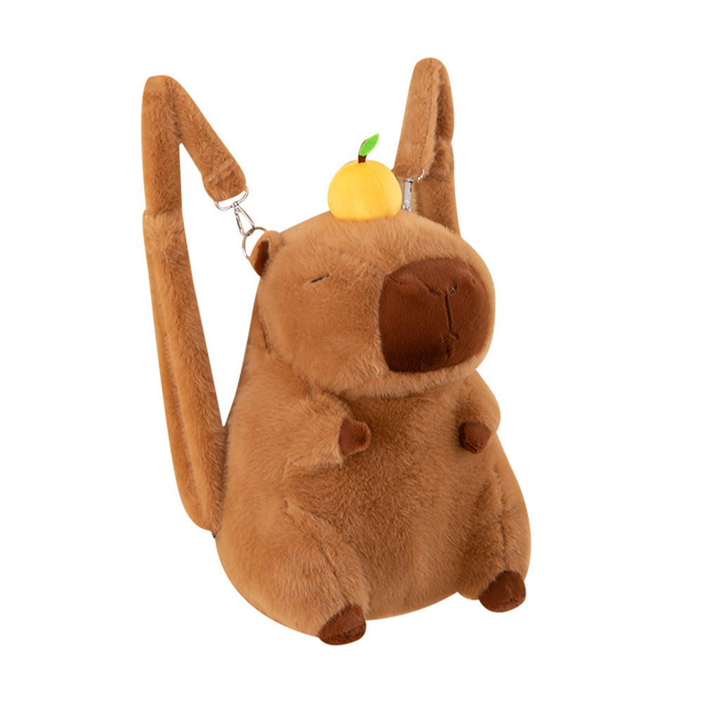 Cartoon Capybara Plush Backpack Kawaii Fashion Plushie Doll Fur Bag ...