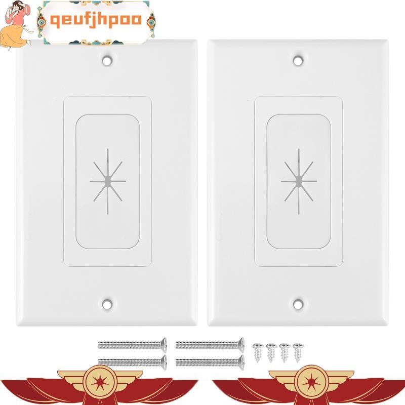 2 Pack Flexible Rubber Wall Grommet Insert with Decorator Wall Plate, 1 ...
