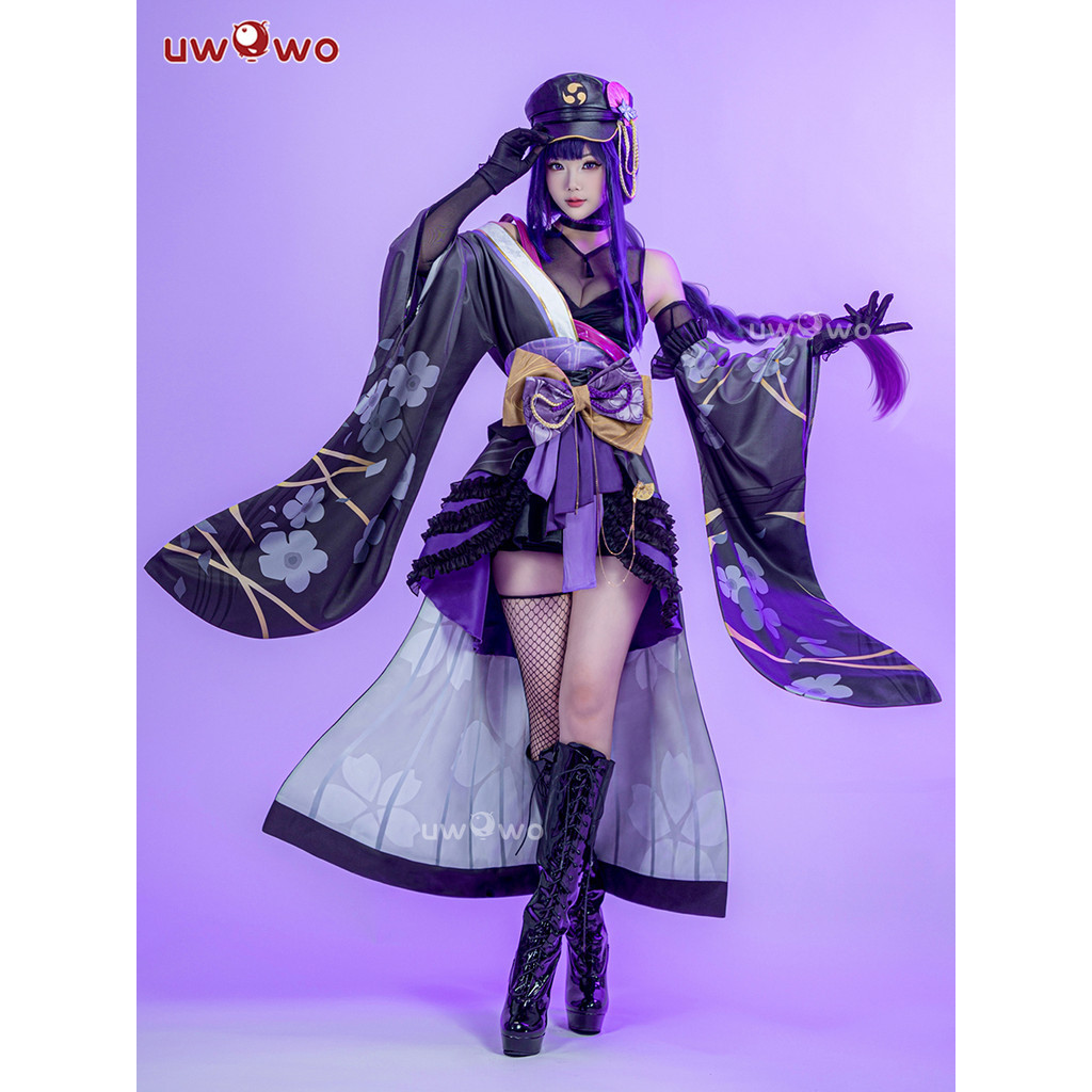 Uwowo Genshin Impact Fanart Raiden Shogun Taisho Kimono Cosplay Costume ...