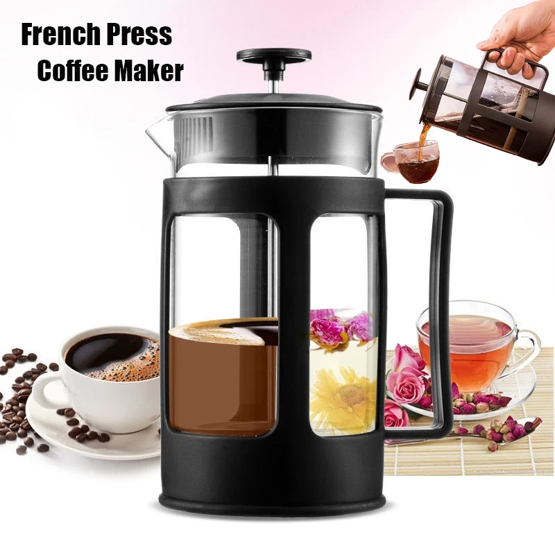 350/600ml Portable French Press Coffee Maker/Hand-brewed Glass Heat ...