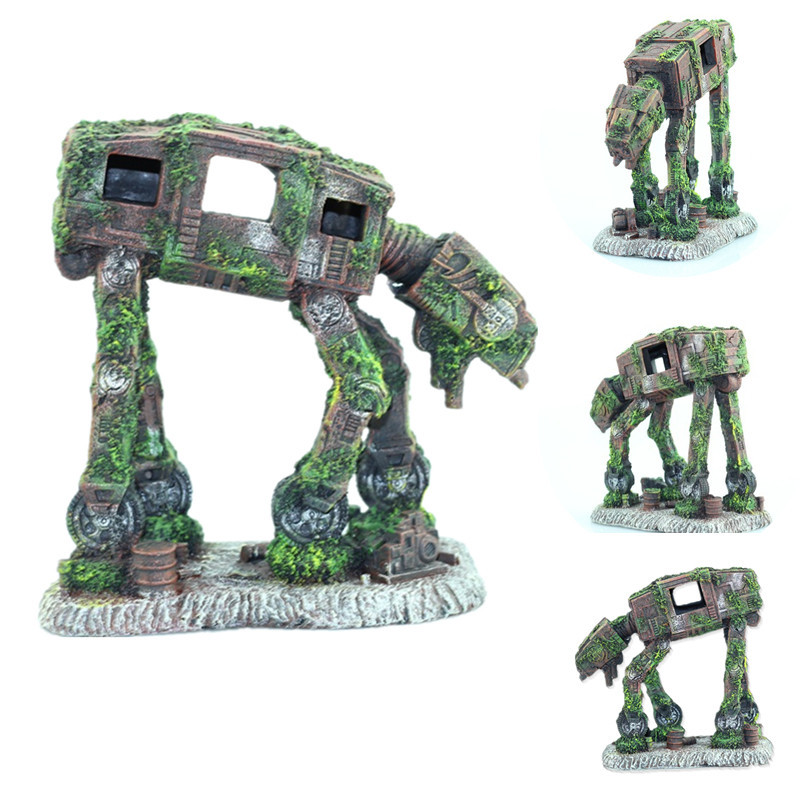 New Resin Robot Dog Shape Aquarium Decoration Transformers Theme Robot ...