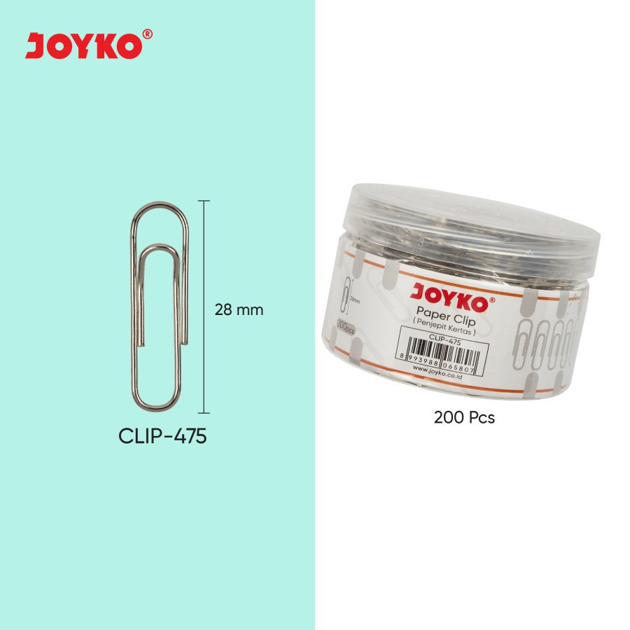 Joyko Paper CLIP Silver CLIP-475 Silver Color Paper CLIP contains 200 ...