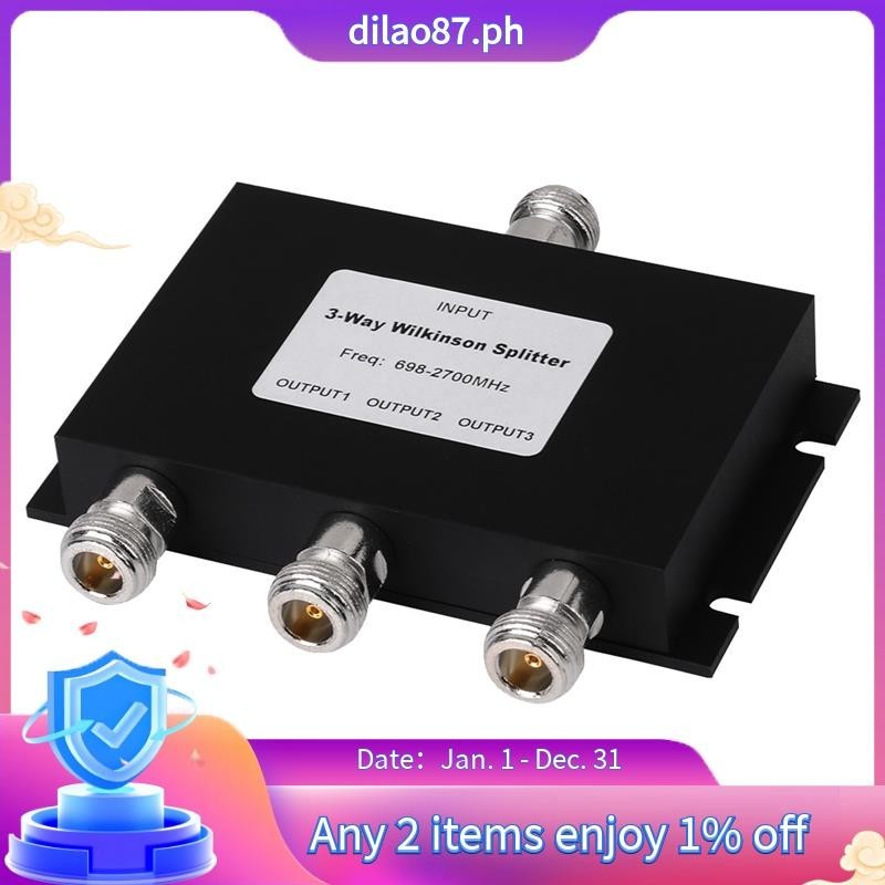 1 PCS 3 Way Wilkinson Splitter Power Splitter Divider Metal 698-2700Mhz ...