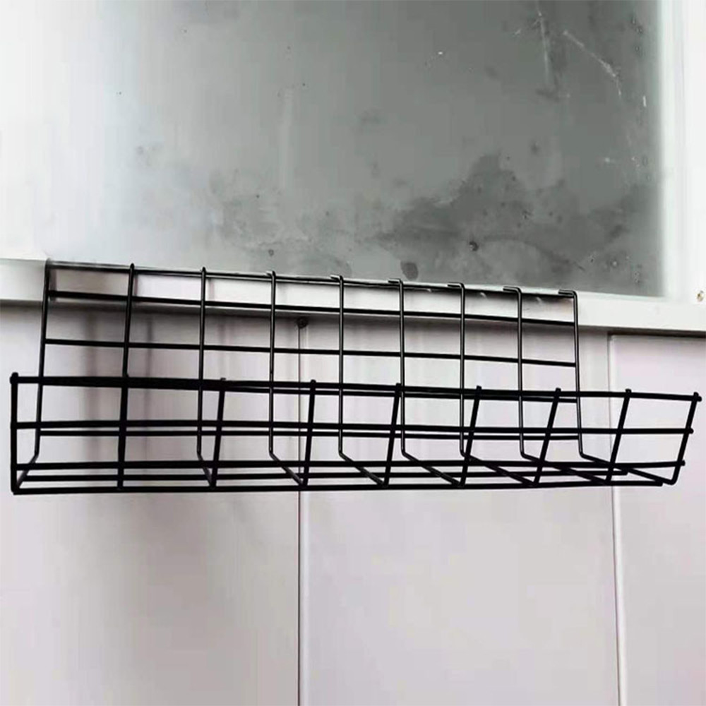 Under Desk Cable Management Tray Iron Space Saving Power Strip Rack ...