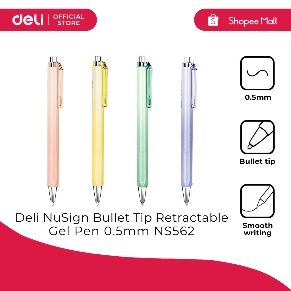 Deli NS562 NuSign Bullet Tip Retractable Gel Pen 0.5mm | Shopee Philippines