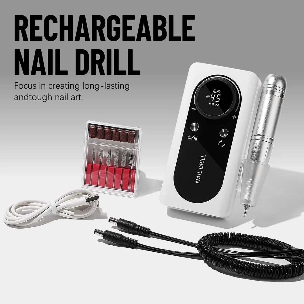 45000RPM Nail Drill Machine Electric Portable Nail File Rechargeable ...