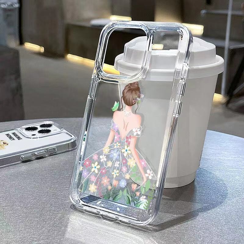Flower skirt phone case ay angkop para sa iPhone 15 Plus 15 Pro Max 14 ...