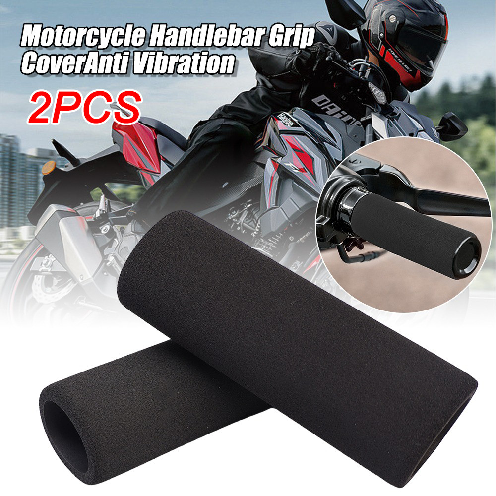 2PCS Motorcycle Slip-on Grip Covers Motorbike Anti Vibration Handle Bar ...