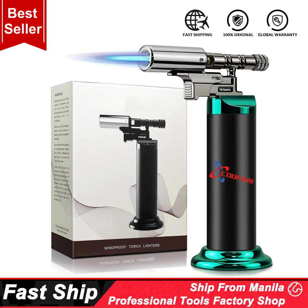 Powerful Windproof Blue Flame Jet Torch Outdoor Cooking Kitchen Butane ...