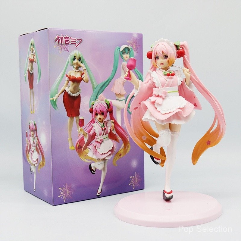 18cm Anime Hatsune Miku Wafuu Kissa Ver. Goblet Sakura Hatsune Miku ...