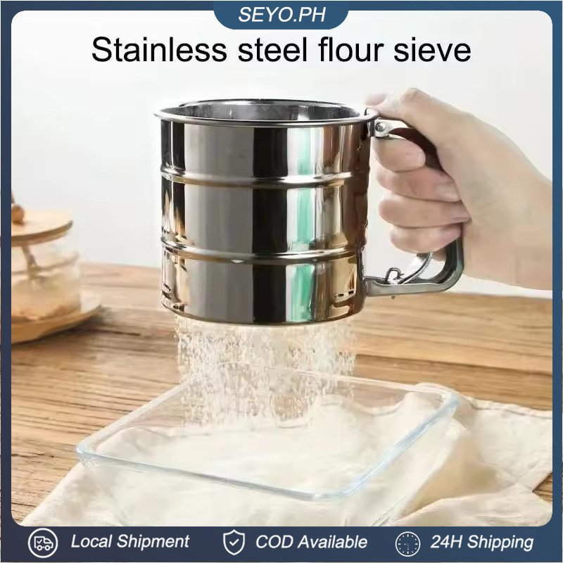 Stainless Steel Flour Sifter Fine Mesh Baking Flour Sifter Food ...