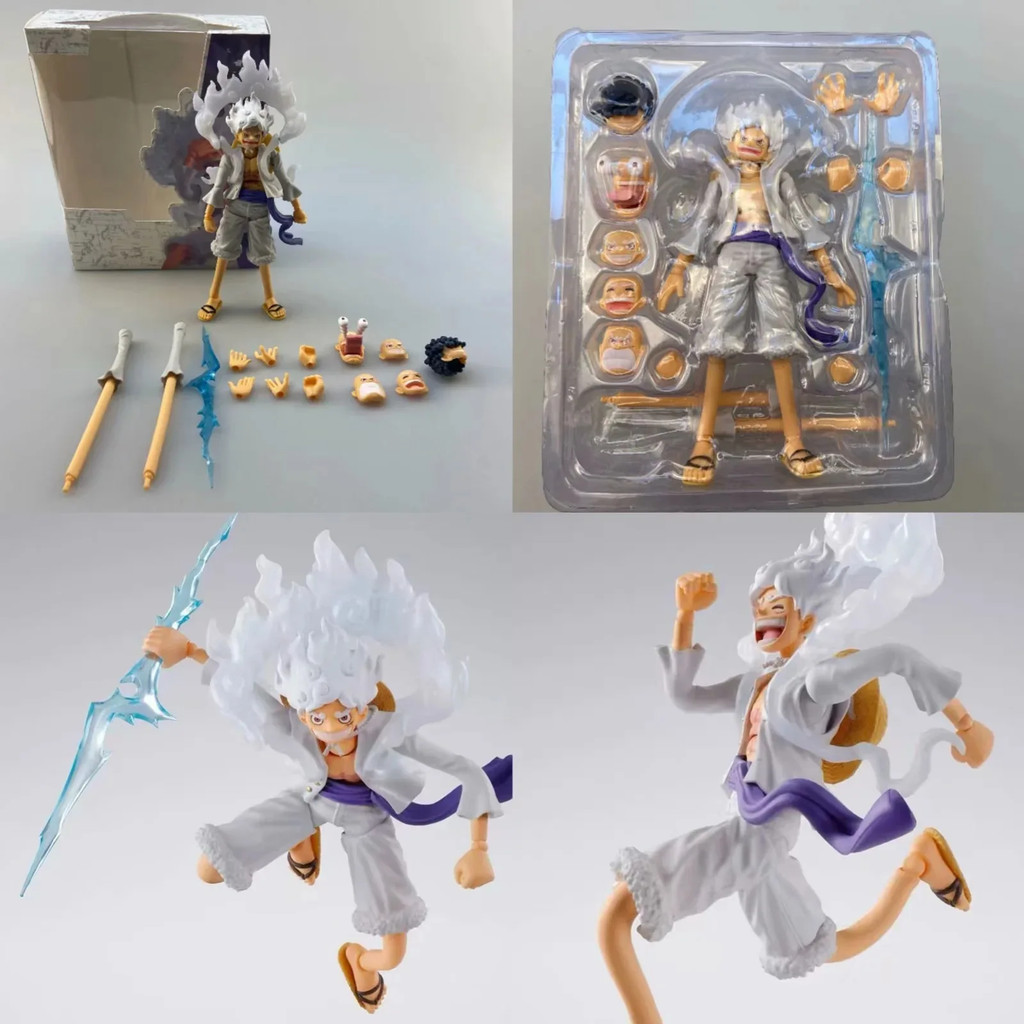 16CM One Piece Pirate King Sun God Gear 5 Nika Luffy Poseable Action ...