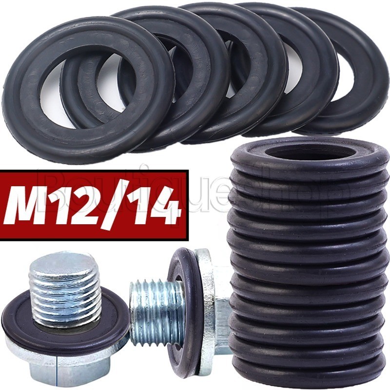 M12/M14 Oil Drain Plug Gasket - Car Oil Pan Rubber Washer - Replaceable ...
