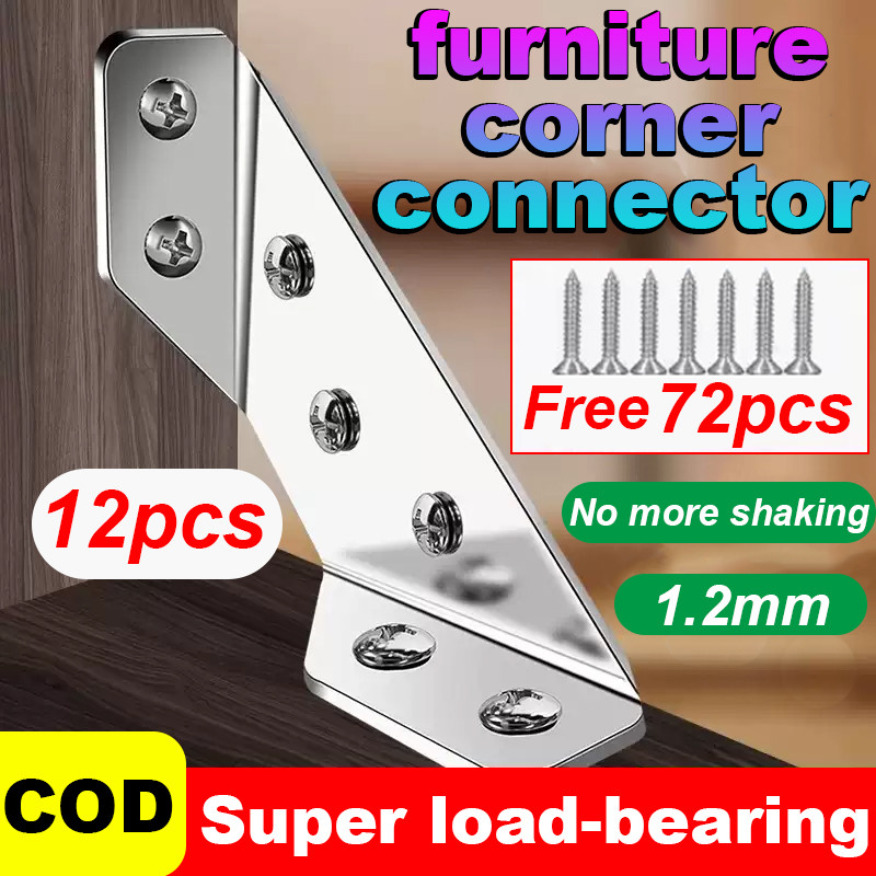 12pcs furniture corner connector Send screws For tables chairs cabinets ...
