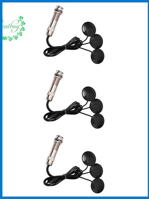 3X Guitar Pickup Piezo Contact Microphone Pickup 3 Transducer Pickup System for Acoustic 6.35mm ...