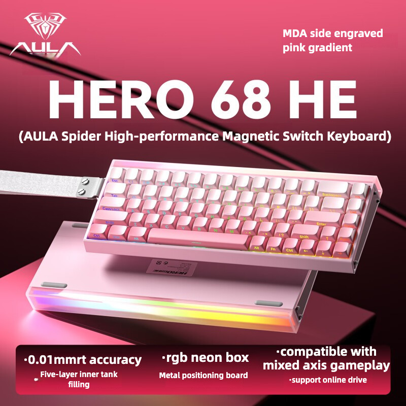 READY STOCK! AULA HERO68 HE HERO84 8K Magnetic Switch Gaming Mechanical ...