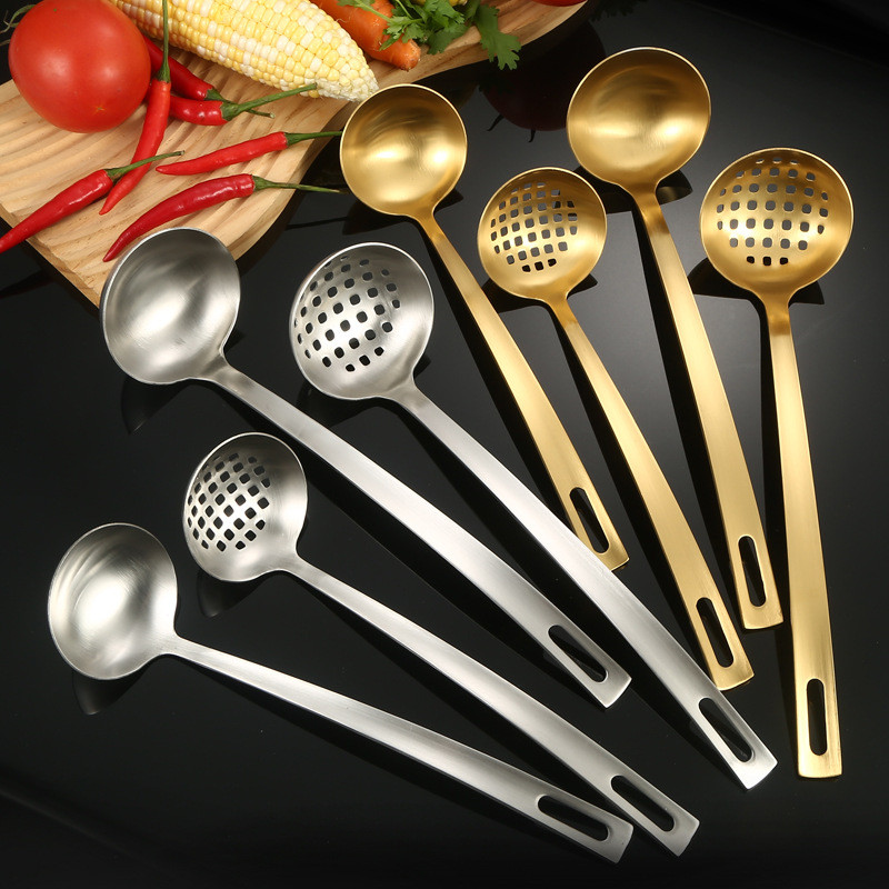 KATELV Stainless Steel Kitchenware Ladle Colander Slotted Spoon With ...