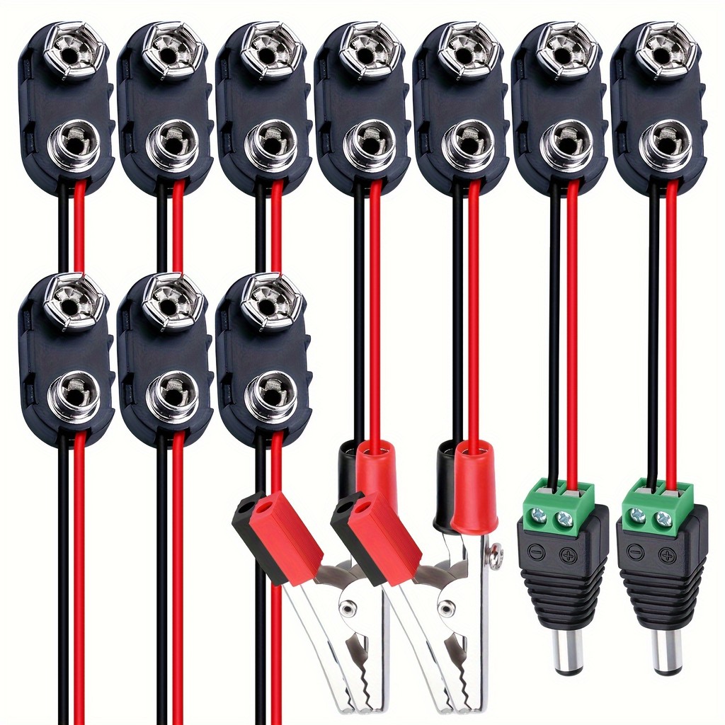 Battery Terminal Connector Set 10pcs 9V Battery Connector Type I ...