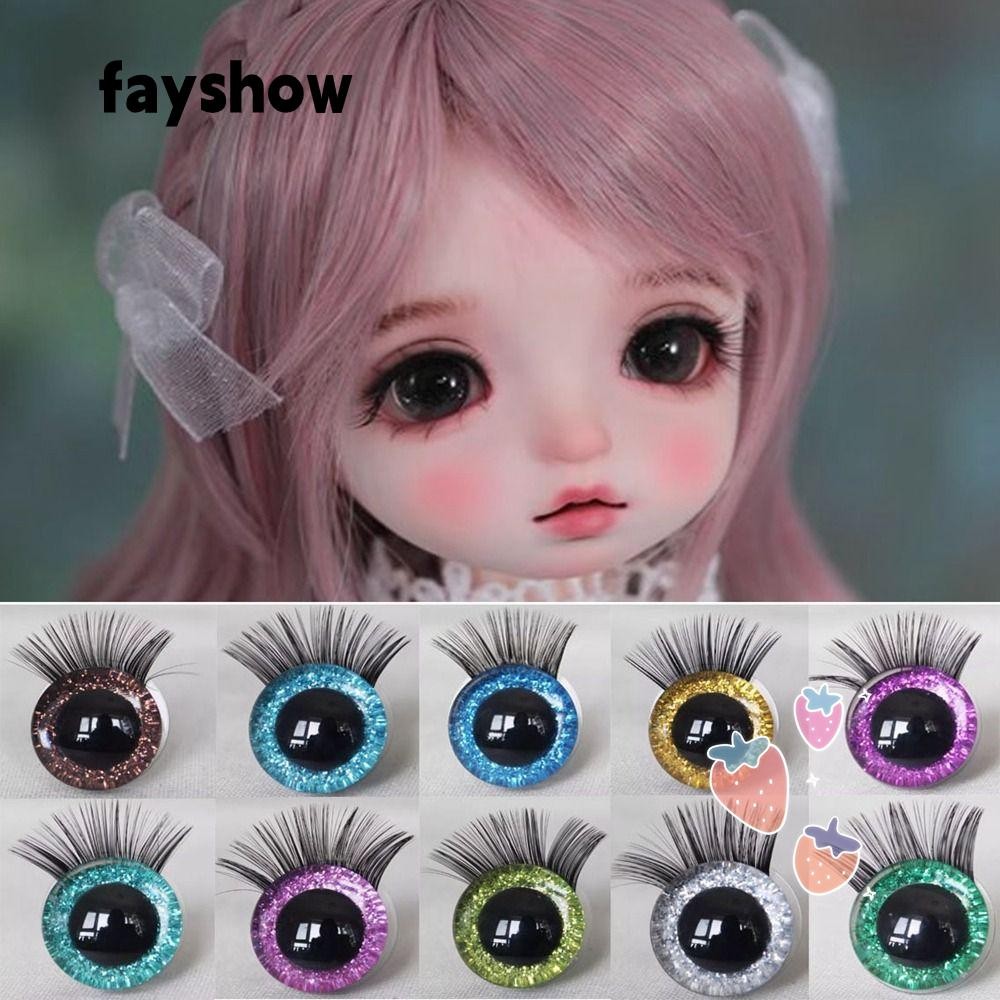FAY Plastic Safety Eyes, Doll Accessories 12mm Glitter Crystal Eyes, 10 ...