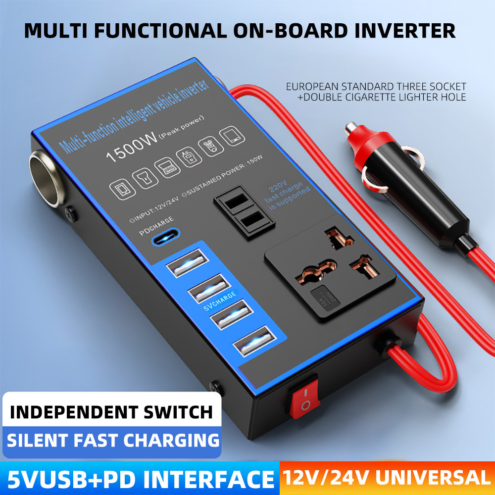 COD#Car Inverter 12V 24V to 220V Power Converter Car Power Inverter ...