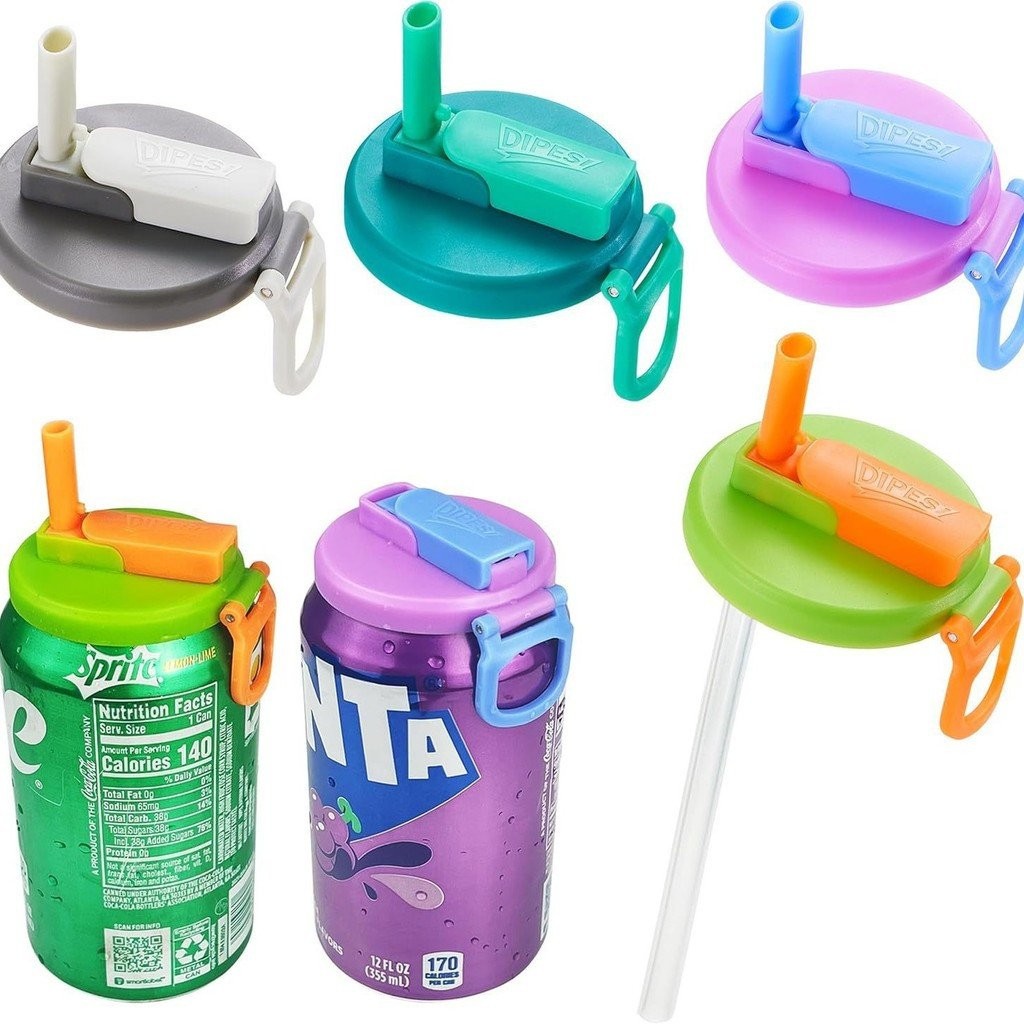 Soda Can Cover with Straw, 1 Pieces Can Covers with Straws, Spill-Proof ...