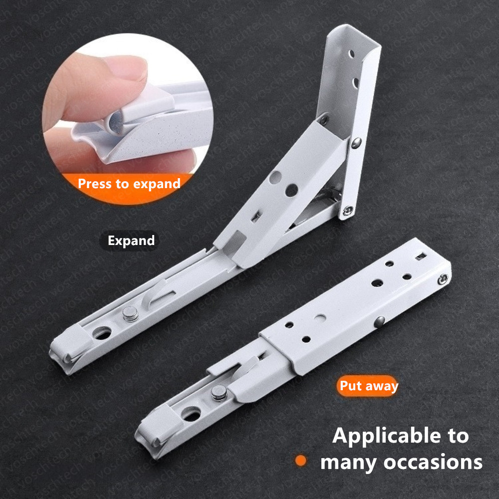 【1 Pair】Foldable Stand Spring Loaded Folding Corner Adjustable Table ...