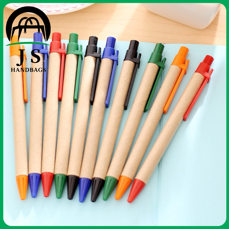 Eco Ballpen for office and school supplies Eco- Friendly Kraft Paper Tube Ballpoint Pen Black ...