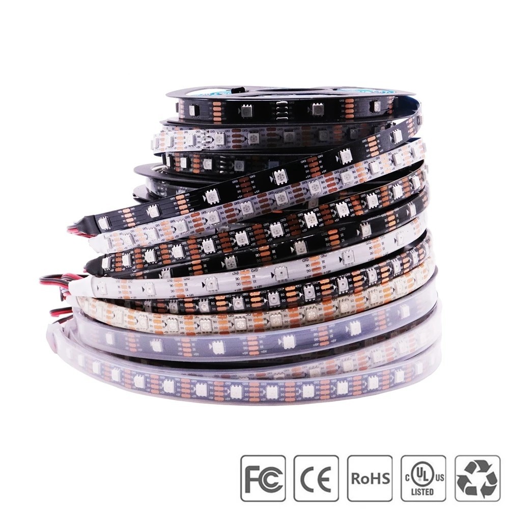 Black PCB WS2813(WS2812B Update) Smart RGB Pixels Led Strip Light 30/60 ...
