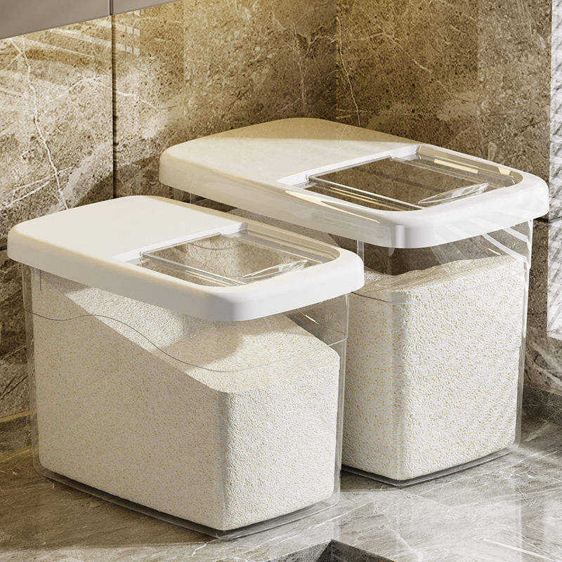 CONE Transparent 25kg Plastic Airtight Rice Storage Container Kitchen ...