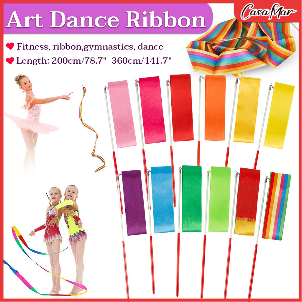C.M. Colorful Dance Ribbon Art Gymnastic Gym Ribbons Ballet Streamer ...