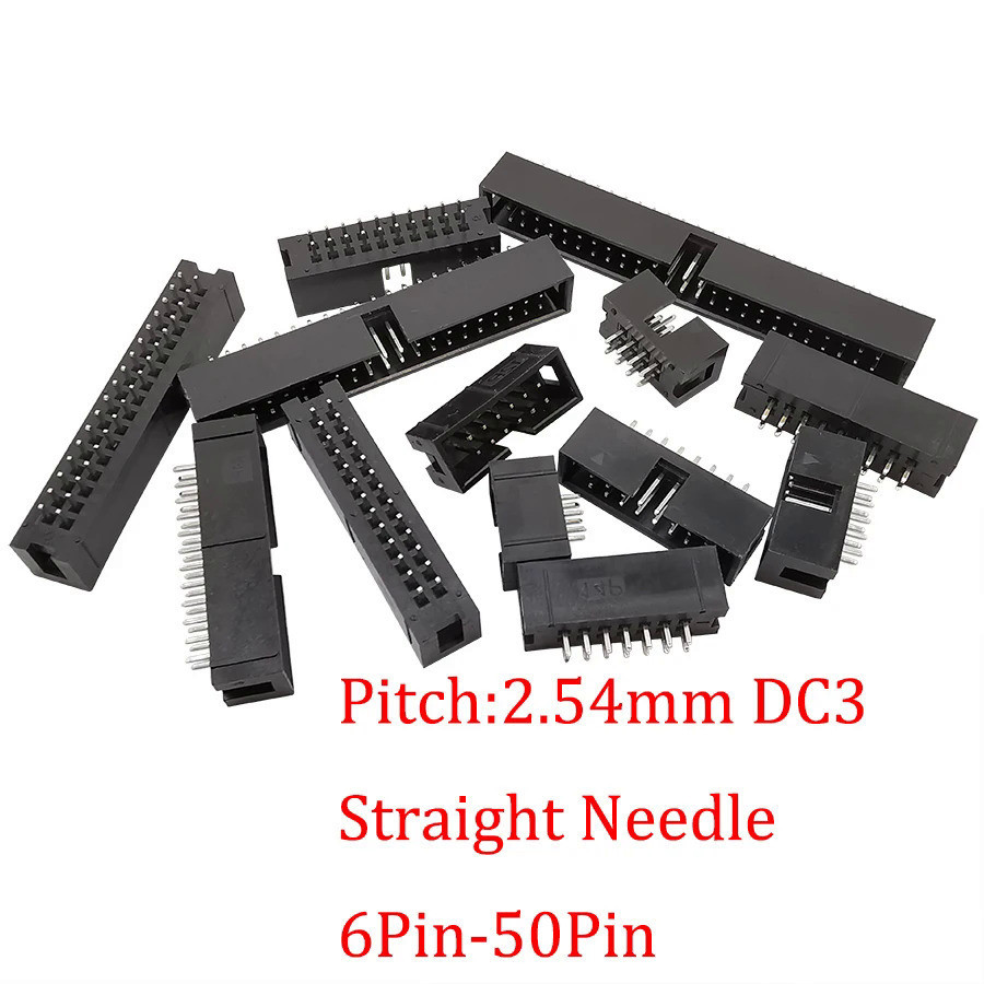 10Pcs 2.54mm DC3 6P 8P 10P 14P 16P 20P 26P 30P 34P 40P 50P Socket Box ...