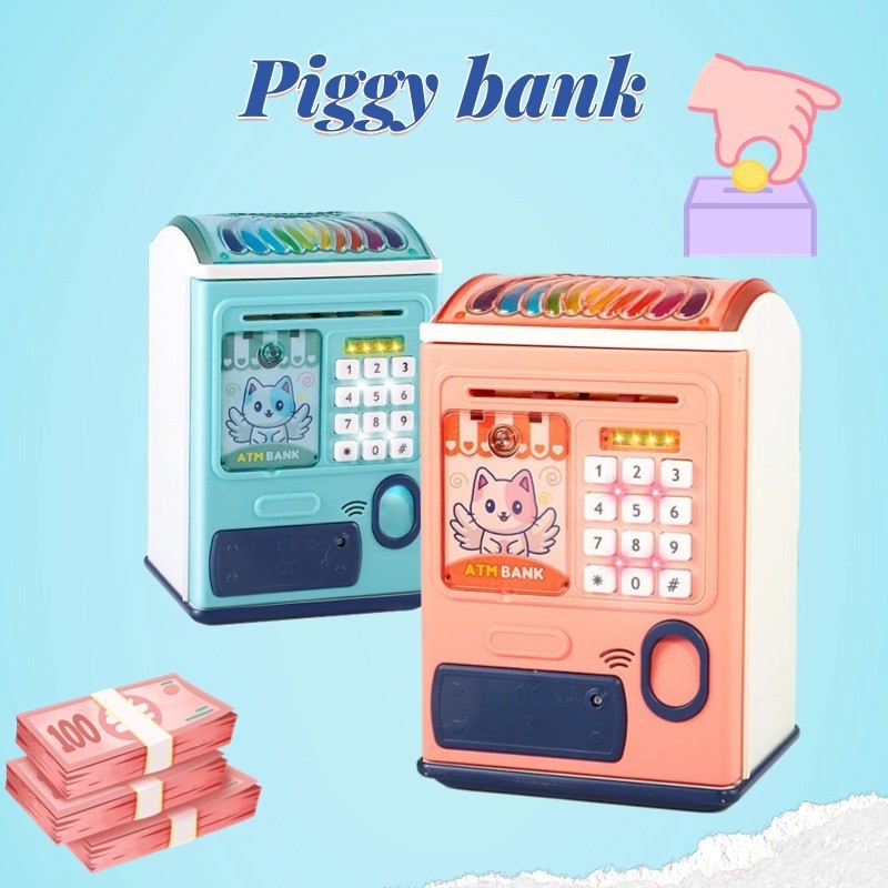 Kid's Piggy Bank Coin Box Electric Password Fingerprint Souvenirs Banks ...
