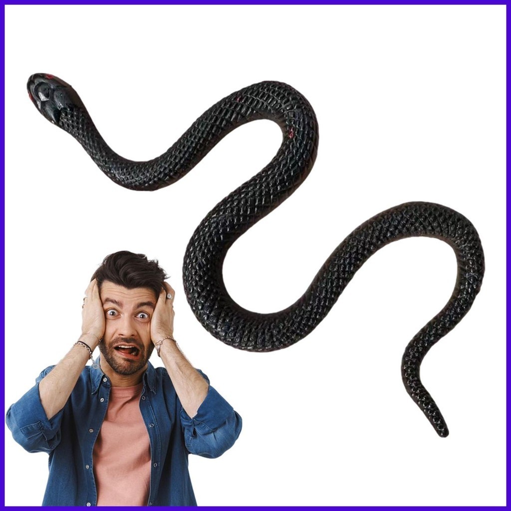 Snake Toys for Kids Fake Rubber Black Snake Prank Funny Rain Forest ...
