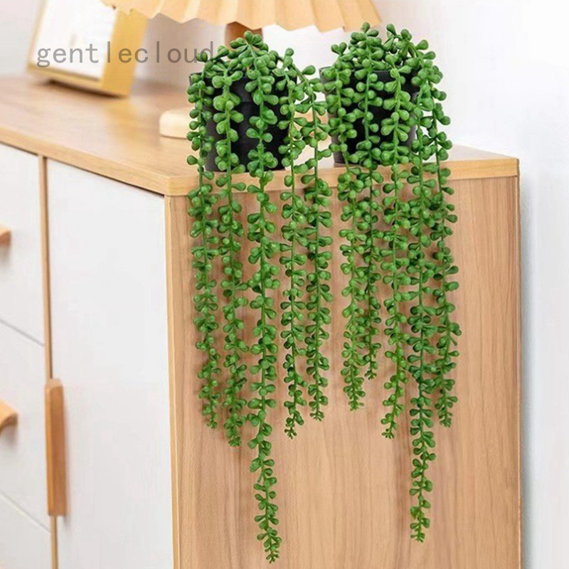 GC Hanging Artificial Plants Up Long Plastic Decorative Green Plants ...