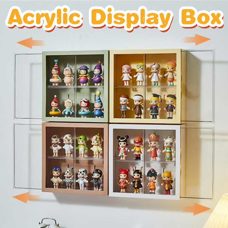 Acrylic Display Box Wall Mounted Figures Storage Display Shelf Multi ...