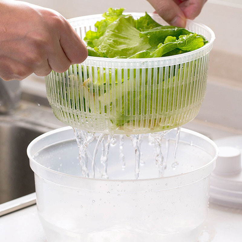 HOMENHOME Salad Spinner Fruits Vegetables Food Strainer 2in1 Colander ...