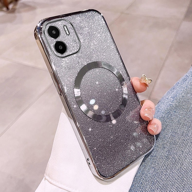 Casing Redmi A1 4G 2022 Plating Transparent Glitter Case For Wireless ...