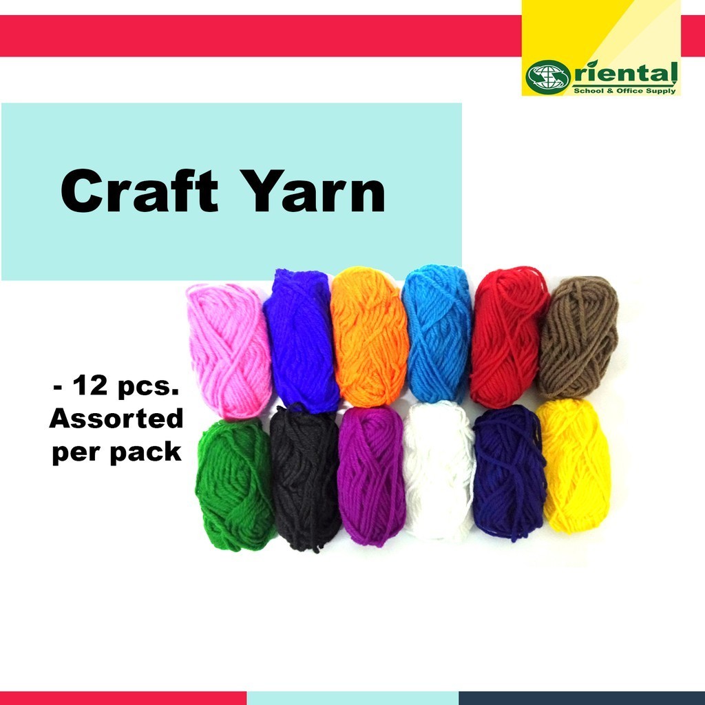 Set of 12 pcs Craft Yarn / Assorted and Single Color per pack / sold ...
