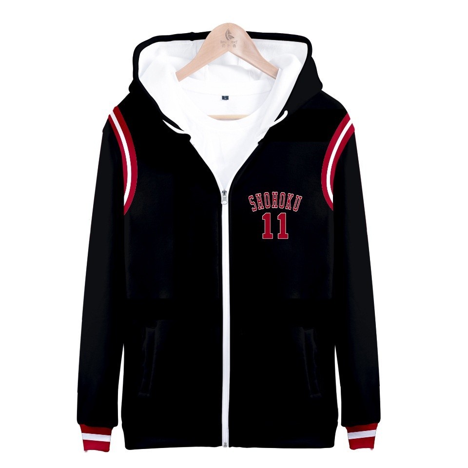 Anime SLAM DUNK 3D Print Zip Up Hoodie Sweatshirt Shohoku High School ...