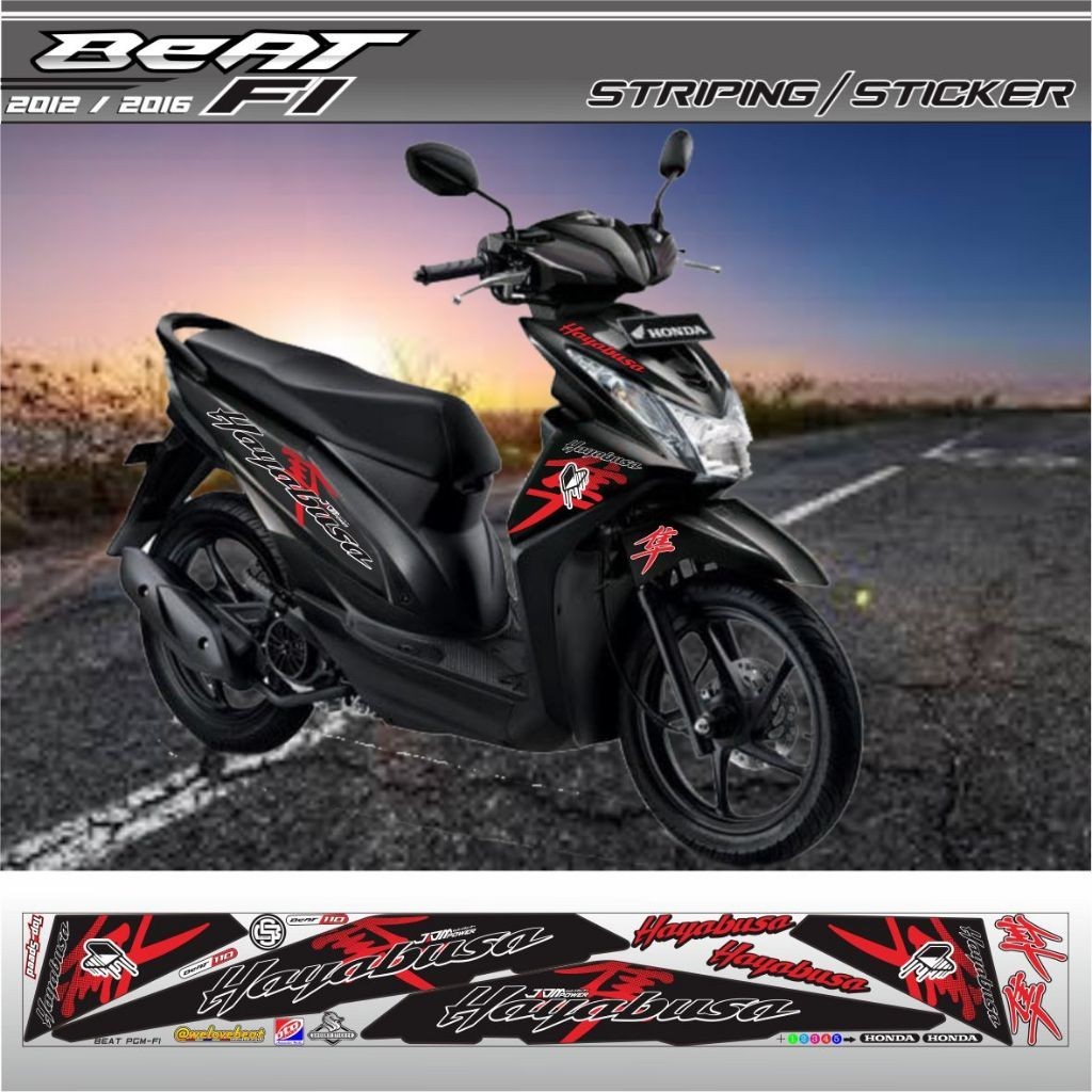 Hayabusa JDM BEAT FI Sticker With SIMPLE MOTIF STRIPING STRIPING ...