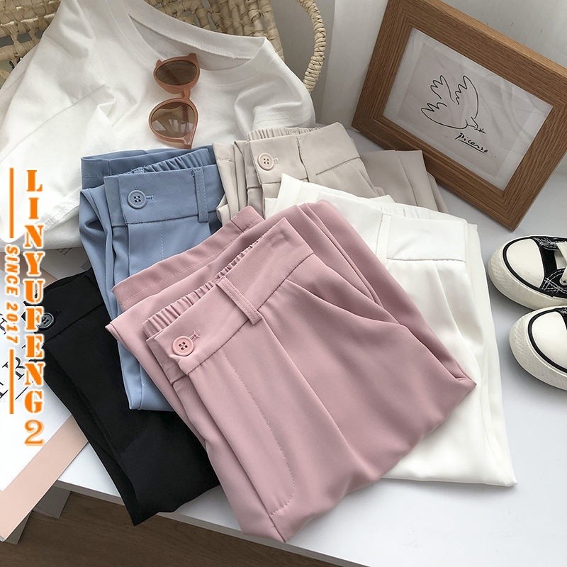 Long Baggy Suit Square Pants for Women Slacks Slocks High Waist ...