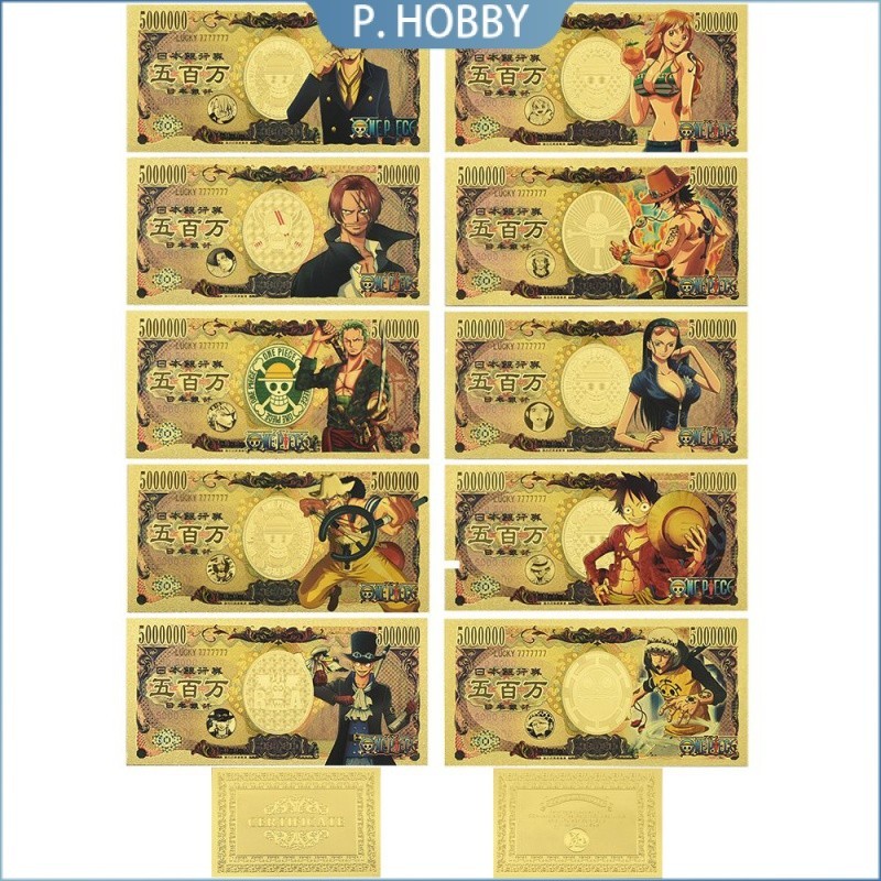 One Piece 5million Commemorative Banknote Luffy Zoro Nami Plastic Card ...