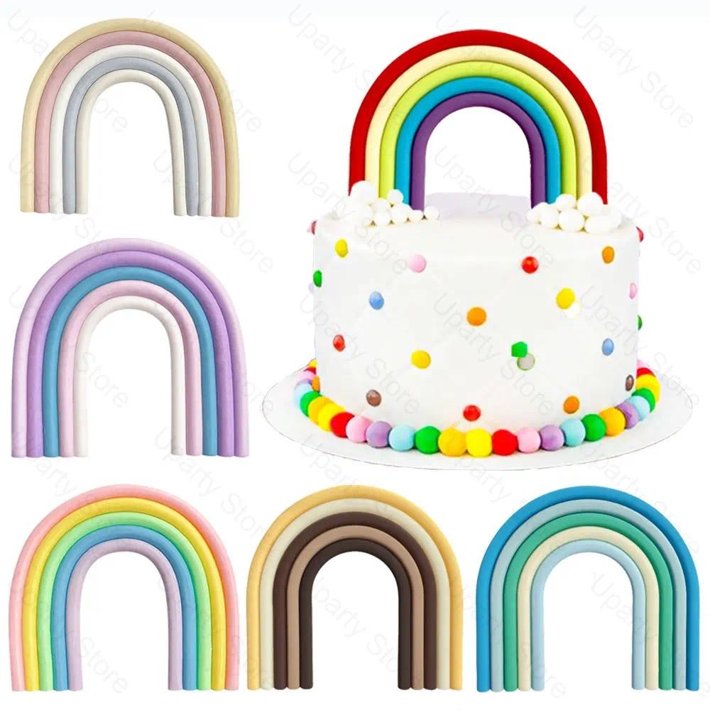 1/2Pcs Rainbow Cake Toppers Blue Pink Purple Boho Rainbow Cake ...