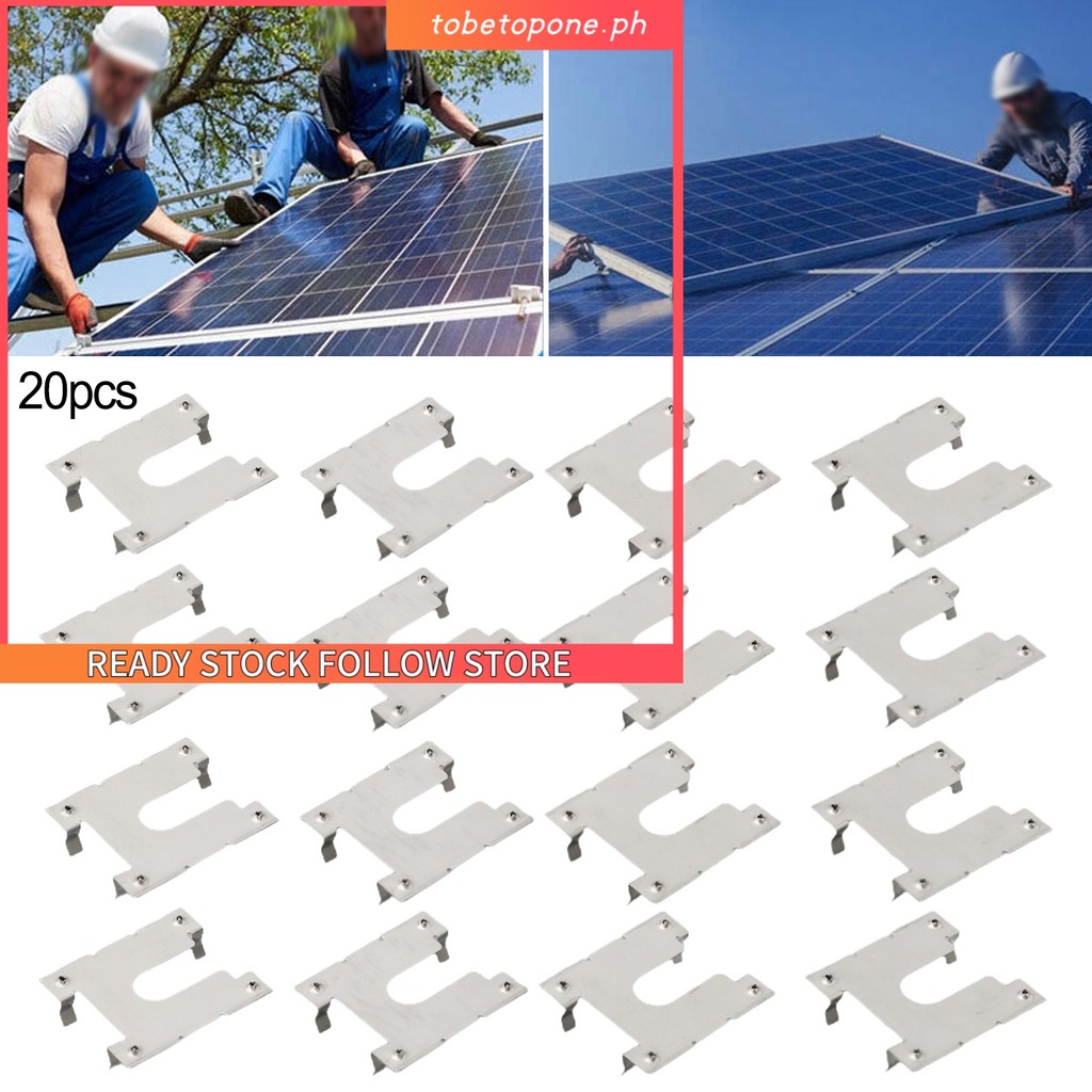 TBTOPONE ️20X Earth Plate Grounding Clip Solar Panels PV Roof Fitting ...