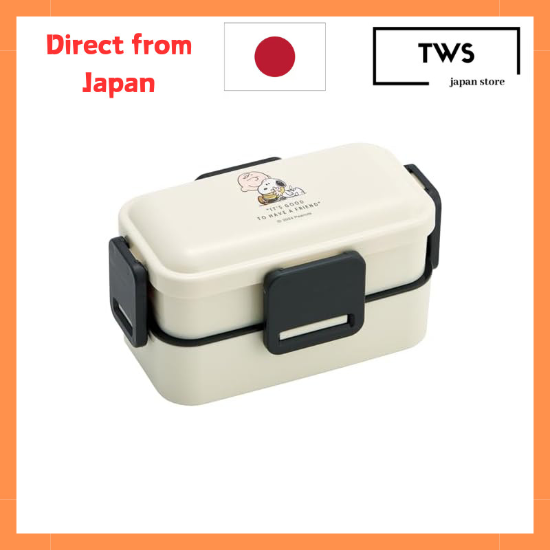 Skater Bento Box 2-Tier 600ml for Women Antibacterial Fluffy Dome Lid Made in Japan Snoopy Badge ...