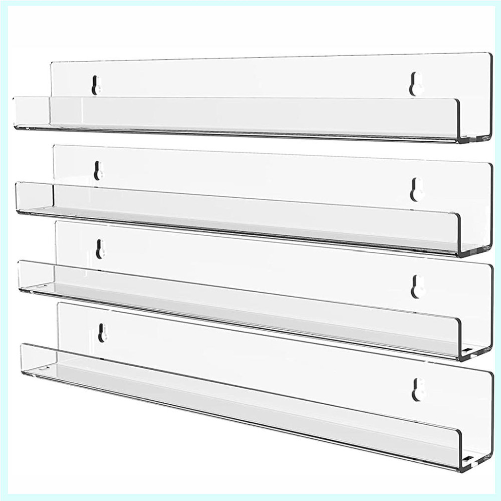 Clear Acrylic Storage Shelf Floating Display Stand Holder Household ...