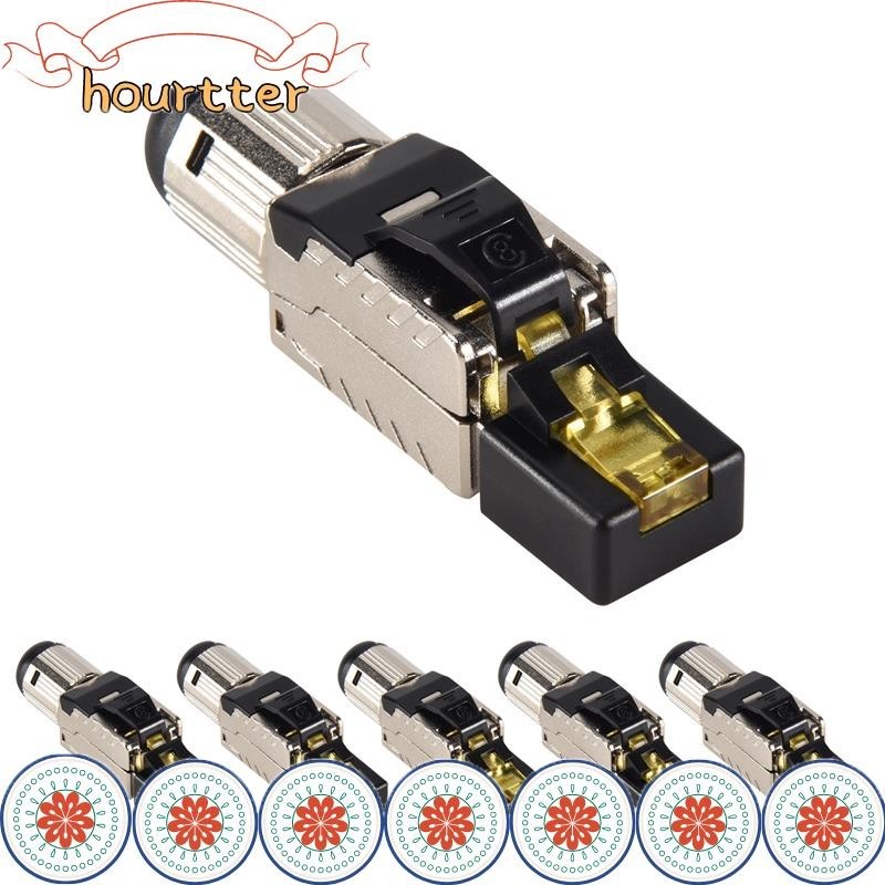 6-Pack Tool Free Shielded RJ45 Cat 8, Cat8 Field Termination Plug, Cat8 ...