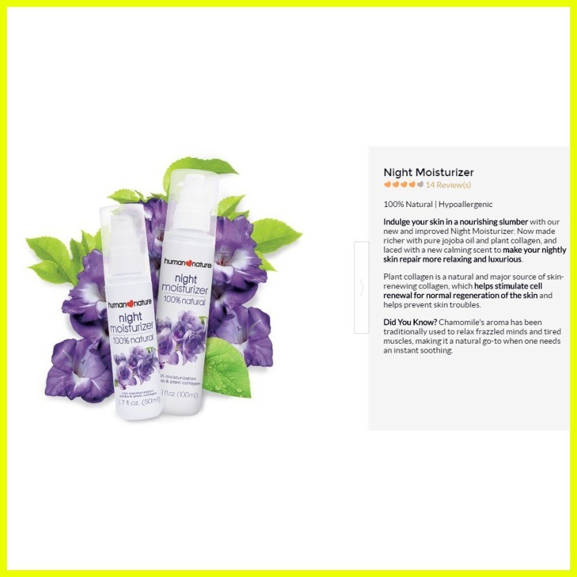 Human Nature Night Moisturizer | Shopee Philippines